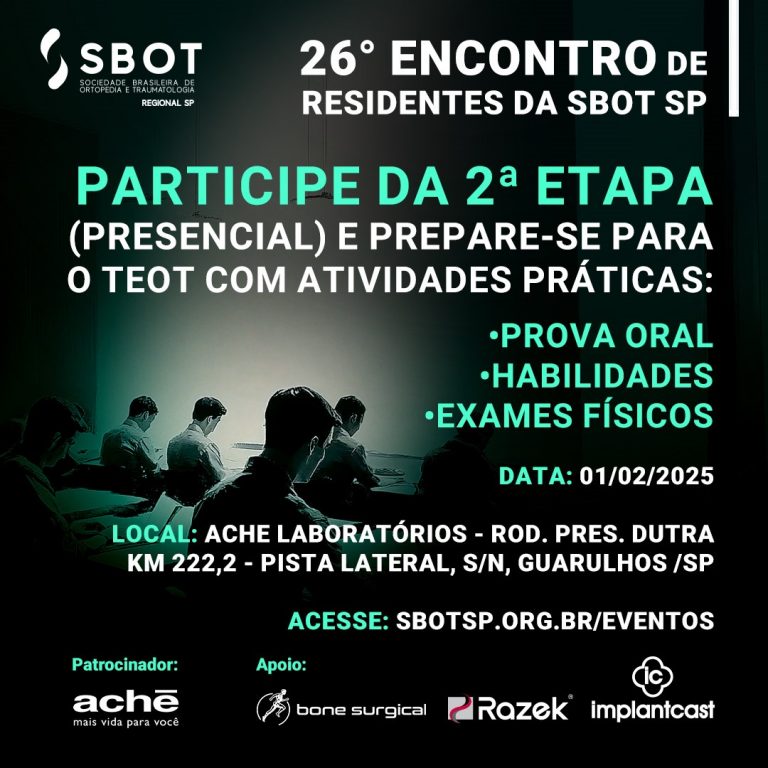 Prepara-se para o TEOT 2025 no 26º Encontro de Residentes da SBOT SP ...